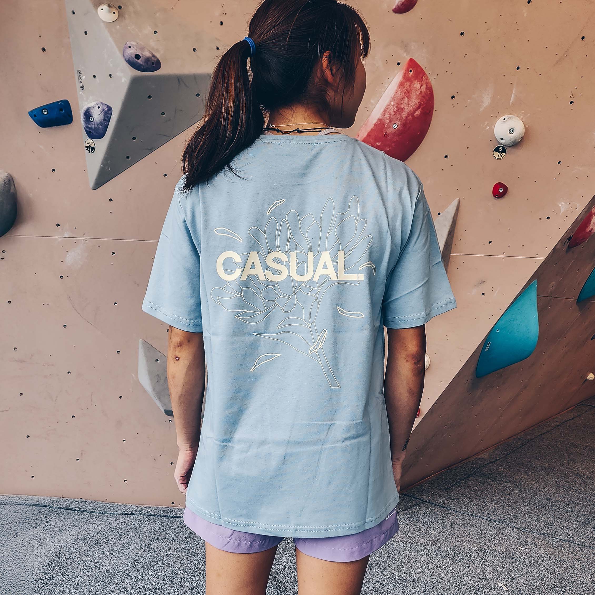 Floral Tee - Sky Blue – Casual SG
